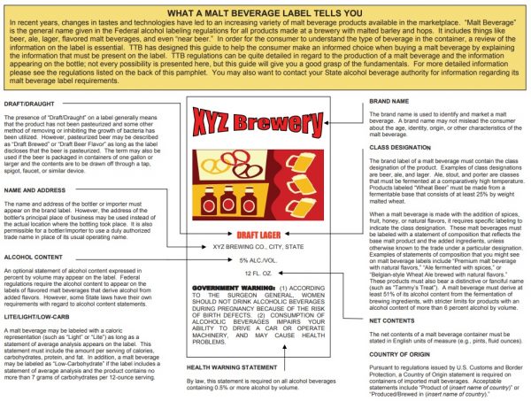 TTB Beer Labeling Regulations New Breweries Should Know